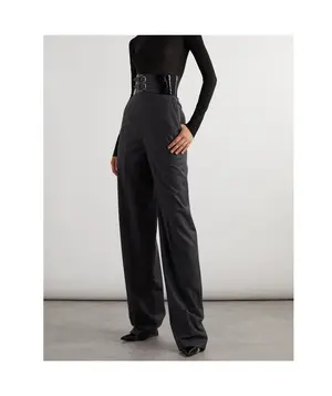 Alaïa Wide Leg Buckle-detail Trousers