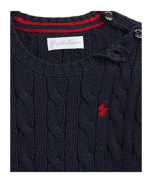 Ralph Lauren Cable Knit Sweater With Embroidered Logo