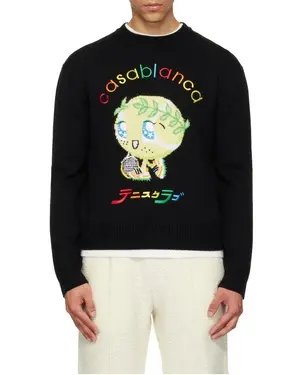 Casablanca Logo Knit Sweater - Black