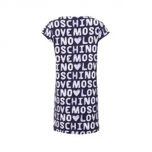 Moschino Printed Round Neck Short Sleeve Dress