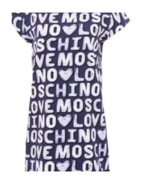 Moschino Printed Round Neck Short Sleeve Dress