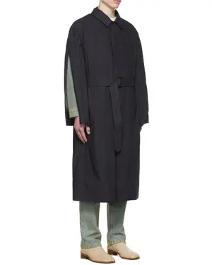MAISON MARGIELA Panelled Long Sleeve Trench Coat - Black