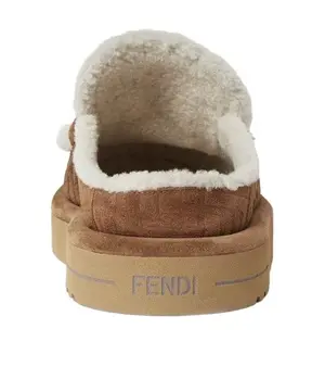 Fendi Logo Plaque Slip-on Sandals
