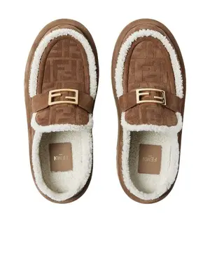 Fendi Logo Plaque Slip-on Sandals