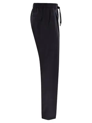 Peserico Drawstring Virgin Wool Pants - Black