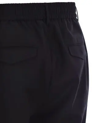 Peserico Drawstring Virgin Wool Pants - Black