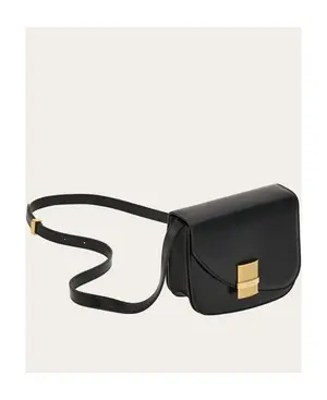 FERRAGAMO Gancio Flip Shoulder Bag - Black