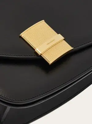 FERRAGAMO Gancio Flip Shoulder Bag - Black