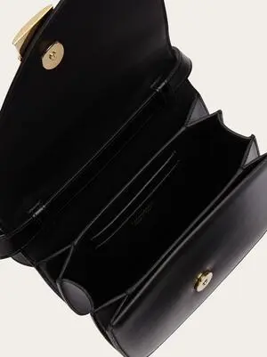 FERRAGAMO Gancio Flip Shoulder Bag - Black