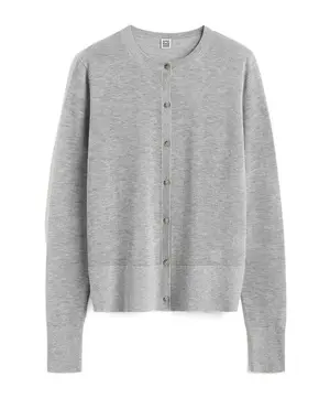 TOTEME Long-sleeved Knitted Cardigan With Embroidered Lettering