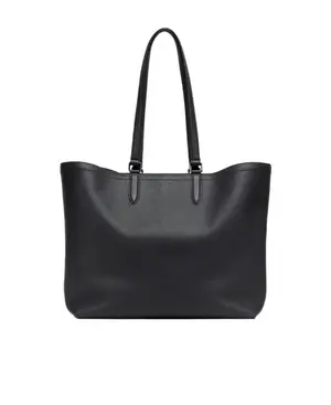 Fendi Roma Logo Embossed Shopper Bag - Black