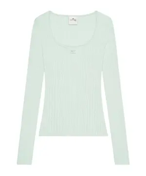COURREGES Ribbed Top With Embroidered Logo - No