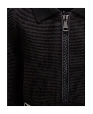 Moncler Ribbed Pleated Dress With Zip Front