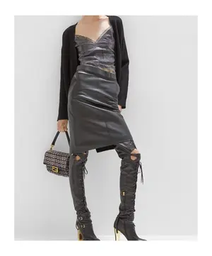 Fendi Long Sleeved V-neck Cardigan - Black