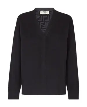 Fendi Long Sleeved V-neck Cardigan - No