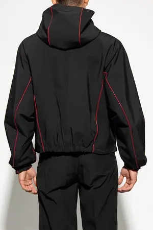 FERRAGAMO Zip-up Drawstring Jacket With Logo Patch