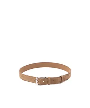 Prada Calf-suede Belt With Pin Buckle - Sesame Brown