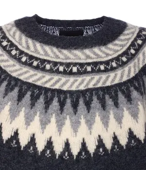 Howlin' Magician Crewneck Knitwear With Fair Isle Pattern - Black