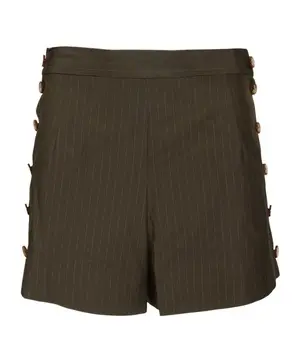VIVIENNE WESTWOOD Pinstriped Button Detail Shorts - Green