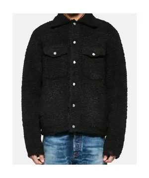 LANEUS Textured Wool And Alpaca Blend Shirt Jacket - Black