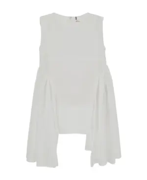 Comme Des Garçons Sleeveless Flared Top - White
