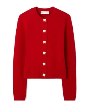 Tory Burch Cashmere Button Cardigan - Red