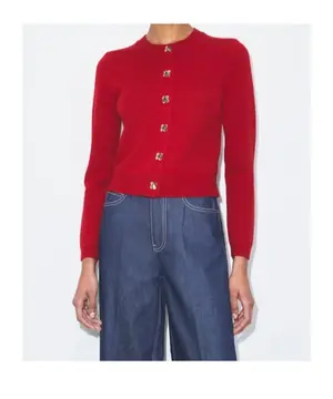 Tory Burch Cashmere Button Cardigan - Red