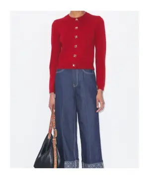 Tory Burch Cashmere Button Cardigan - Red