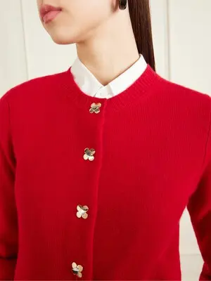 Tory Burch Cashmere Button Cardigan - Red