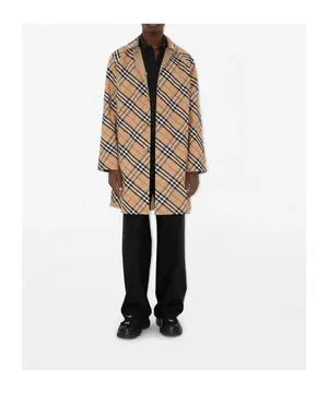 Burberry Check-pattern Buttoned Reversible Trench Coat