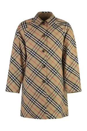 Burberry Check-pattern Buttoned Reversible Trench Coat