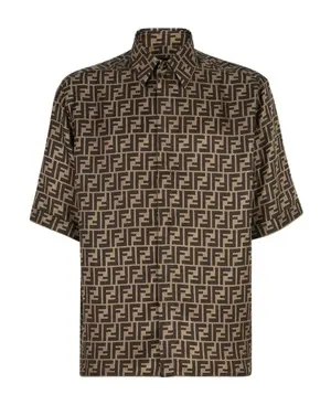 Fendi Ff Motif Short-sleeved Shirt - Black