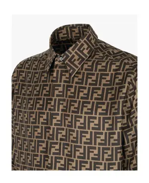 Fendi Ff Motif Short-sleeved Shirt - Black