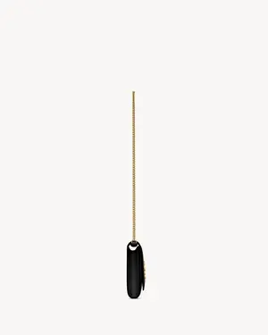 Saint Laurent Kate Foldover Top Clutch Bag With Chain Strap - Black