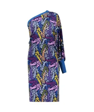 Missoni Logo One-shoulder Knitted Dress