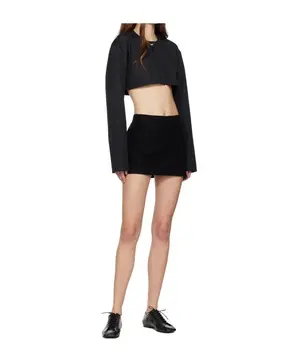 RIER Walker Side-slit Wool Mini Skirt