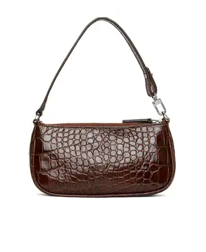 By Far Mini Rachel Embossed Shoulder Bag - Brown