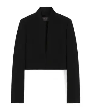 Max Mara Cropped Sable Jacket With Stand-up Collar