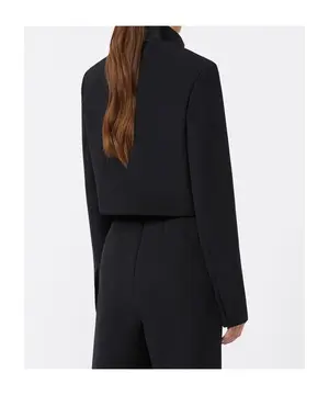 Max Mara Cropped Sable Jacket With Stand-up Collar