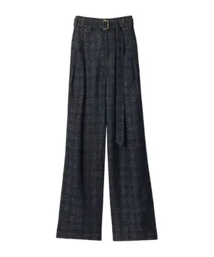 Burberry Straight-leg Checked Belted Trousers
