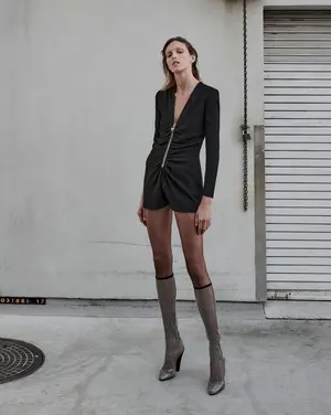Saint Laurent Embellished Ruched Dress