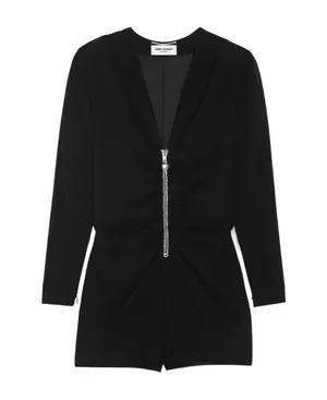 Saint Laurent Embellished Ruched Dress