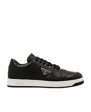Prada Downtown Leather Sneakers - Black