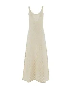 Chloé Shell Stitch Recycled Cashmere Knitted Dress - White