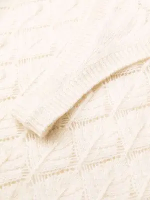 Chloé Shell Stitch Recycled Cashmere Knitted Dress - White