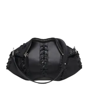 Alexander McQueen Manta Lace-up Clutch Bag - Black