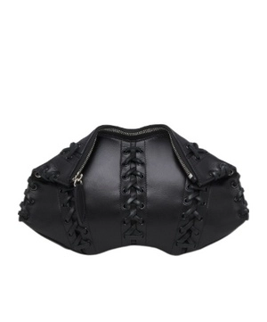 Alexander McQueen Manta Lace-up Clutch Bag - Black