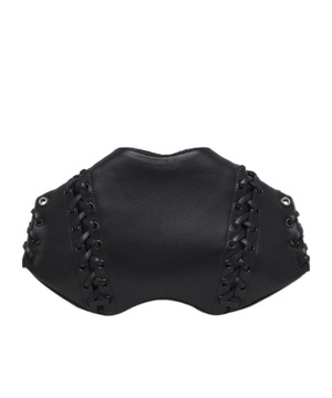 Alexander McQueen Manta Lace-up Clutch Bag - Black