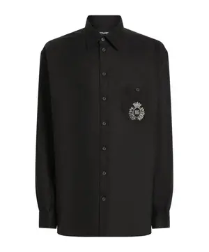 Dolce & Gabbana Logo-embroidered Shirt - Black