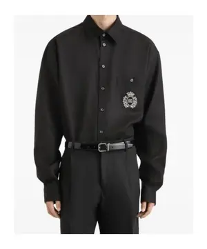 Dolce & Gabbana Logo-embroidered Shirt - Black